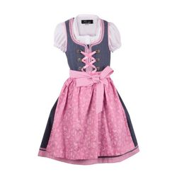 Ramona Lippert Dirndl Kinderdirndl Livia Jeans Blau rosa Dirndl Mädchen (mit Dirndlbluse)