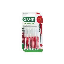 GUM TRAV-LER 0,8mm Kerze rot Interdental+6Kappen 6 St