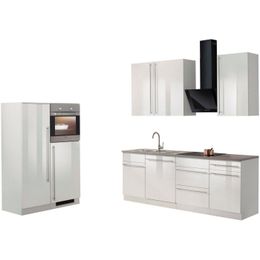 Wiho-Küchen wiho Küchen Küchenzeile Chicago, ohne E-Geräte, Breite 330 cm, grau|weiß