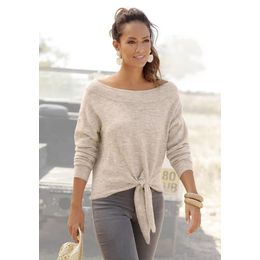 Lascana Strickpullover mehrfarbig Gr. 32/34 für Damen. Mit U-Boot-Ausschnitt. Figurumspielend