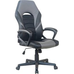 ByLiving Gaming-Stuhl Freeze, verstellbarer Schreibtischstuhl, Wippmechanik mit Härtegradeinstellung, grau|schwarz