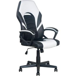 ByLiving Gaming-Stuhl Freeze, verstellbarer Schreibtischstuhl, Wippmechanik mit Härtegradeinstellung, schwarz