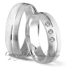 Trauringe123 Trauring Hochzeitsringe Verlobungsringe Trauringe Eheringe Partnerringe aus 925er Silber mit Stein J12