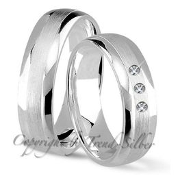 Trauringe123 Trauring Hochzeitsringe Verlobungsringe Trauringe Eheringe Partnerringe aus 925er Silber mit Stein