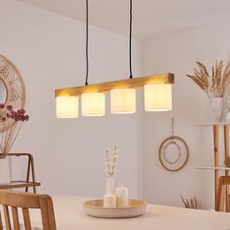 hofstein Malimea Pendelleuchte Naturfarben, Schwarz, 4-flammig