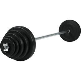 Christopeit Sport® Hantel-Set Langhantel Gewichtsset 42 kg, (Set, mit Langhantelstange), schwarz|silberfarben