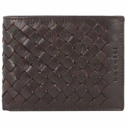 Bugatti Woven Geldbörse Leder 13 cm dunkelbraun