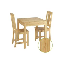 ERST-HOLZ Essgruppe Klassische Essgruppe mit Tisch und 2 Stühle Kiefer natur Massivholz