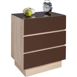 Mäusbacher Nachtkonsole MÄUSBACHER Sideboards Gr. B/H/T: 49 cm x 56 cm x 35 cm, 3, braun (struktureichefarben hell, braun) Nachtkonsolen und Nachtkommoden