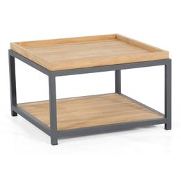 MUESING GMBH & CO KG Lounge-Tisch Square 72x72x45 cm Alu anth razit/Teakholzplatte SonnenPartner