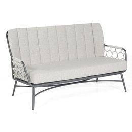 MUESING GMBH & CO KG Lounge-Sofa Yale Alu/Polyrope silbergrau inkl. Kissen SonnenPartner