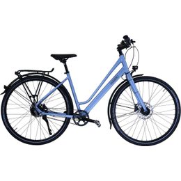 HAWK Bikes Trekkingrad HAWK Trekking Lady Super Deluxe Skye blue, 8 Gang Shimano Nexus Schaltwerk, blau