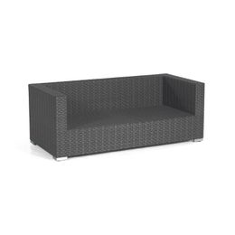 MUESING GMBH & CO KG Lounge-Sofa Residence 2-Sitzer, PE-Kunst stoffgeflecht graphit-schwarz Aluminium-