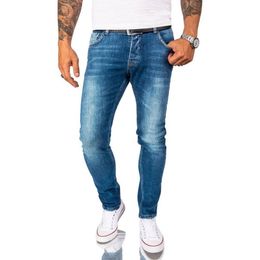 Rock Creek Slim-fit-Jeans Herren Jeans Stonewashed Blau RC-2164