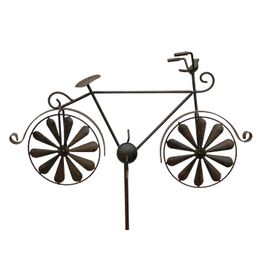 DanDiBo Gartenstecker Gartenstecker Metall Fahrrad XL 135 cm Rad Rost Braun 96004 Windspiel Windrad Wetterfest Gartendeko Garten Gartenstab Bodenstecker