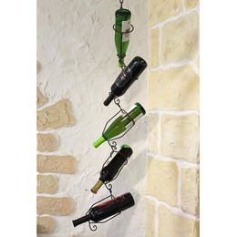 AMBIENTE HAUS Flaschenhalter Flaschenhalter 95206 zum hängen 5-Tlg. 110 cm aus Metall Flaschenständer Weinregal