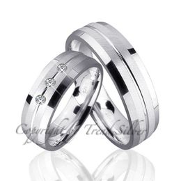 Trauringe123 Trauring Hochzeitsringe Verlobungsringe Trauringe Eheringe Partnerringe aus 925er Silber mit Stein