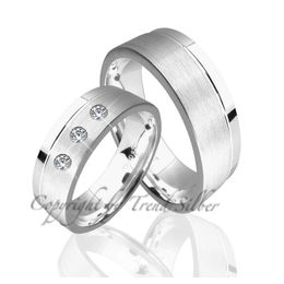 Trauringe123 Trauring Hochzeitsringe Verlobungsringe Trauringe Eheringe Partnerringe aus 925er Silber mit Stein