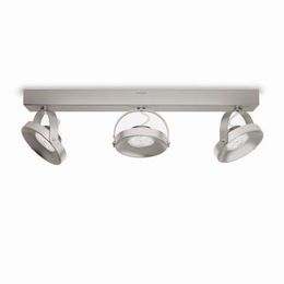 Philips Spur Deckenleuchte LED Edelstahl, 3-flammig
