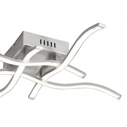 Leuchten Direkt Leuchtendirekt WAVE Deckenleuchte LED Edelstahl, 4-flammig