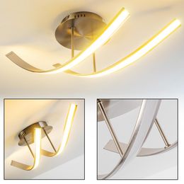 hofstein Aranu Deckenleuchte LED Edelstahl, Nickel-Matt, 2-flammig