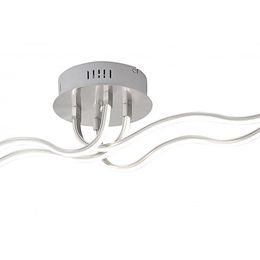 Leuchten Direkt Leuchtendirekt WAVE Deckenleuchte LED Edelstahl, 4-flammig