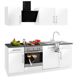 Wiho-Küchen wiho Küchen Küchenzeile Cali, ohne E-Geräte, Breite 220 cm, grau|weiß
