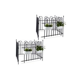 Relaxdays Gartenzaun 8 tlg. Gartenzaun Set Metall GOTH