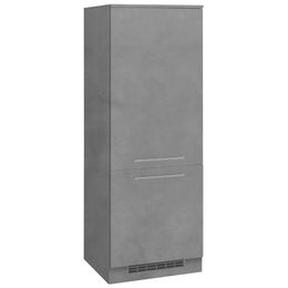 Wiho-Küchen Kühlumbauschrank WIHO KÜCHEN "Flexi2" Schränke Gr. B/H/T: 60 cm x 165 cm x 57 cm, grau (front und korpus: betonfarben) Kühlschrankumbauschränke