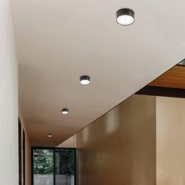 AI LATI Mine LED Deckenleuchte, zylindrisch &Oslash; 12 H: 5,7 cm, schwarz matt/wei&szlig; LD0091N3