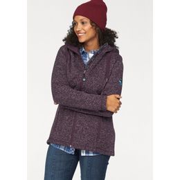 Polarino Große Größen: Strickfleecejacke, aubergine, Gr.44/46