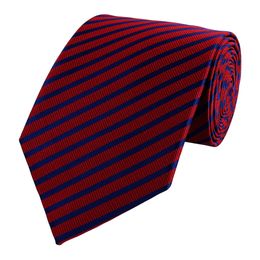 Fabio Farini Krawatte Herren Krawatte Rot - verschiedene Rote Männer Schlips in 8cm (ohne Box, Gestreift) Breit (8cm), Rot Blau - Royal Red/Cornatblau