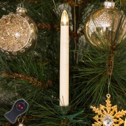 Konstsmide Christmas Christbaumkerzen LED kabellos, 16 cm, weiß 10-flg