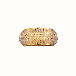 Ideal Lux PASHA Wandleuchte Gold, Kristalloptik, 3-flammig