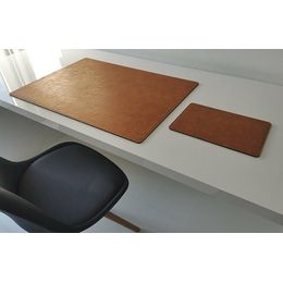 Profi Mats Schreibtischunterlage PM Schreibtischunterlage mit Mauspad in Lora Leder 90 x 50 Senft Braun