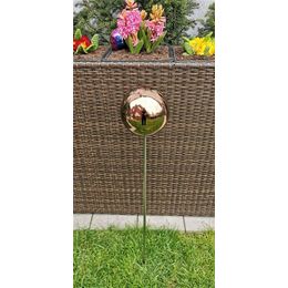 Jürgen Bocker - Gartenambiente Gartenstecker Rosenkugel Edelstahl Golden Rose poliert Stab 80 cm Gartenstecker