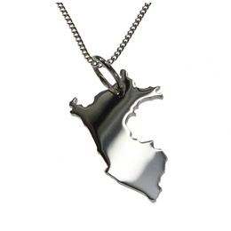 schmuckador Kette mit Anhänger 50cm Halskette + Peru Anhänger in massiv 925 Silber
