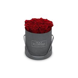 Kunstblume Rosenbox aus Samt mit 9 Infinity Rosen I 1- 3 Jahre haltbar I Infinity Rose