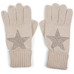 styleBREAKER Strickhandschuhe Strick Handschuhe mit Strass Stern