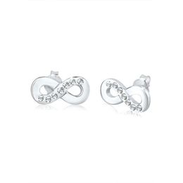 Elli Paar Ohrstecker Infinity Symbol Liebe Kristalle Silber, silberfarben