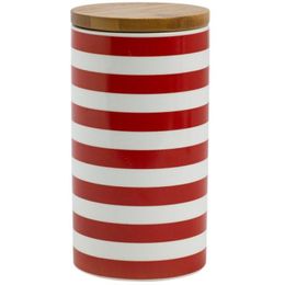 Schneider Keksdose Stripe, Holz, Porzellan, (1-tlg), Ø 9,5 cm, bunt|rot|weiß
