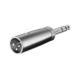 goobay XLR Adapter, AUX Klinke 6,35mm stereo > XLR Stecker 3Pin silber, 1 Stück Anschlüsse: 1x XLR 3Pin (Stecker) auf 1x 6,35-mm-Audio (Stecker)