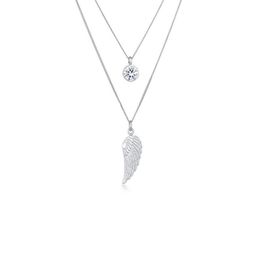 Elli Ketten-Set Layer Flügel Symbol Kristall 925 Silber