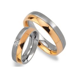 Trauringe123 Trauring Hochzeitsringe Verlobungsringe Trauringe Eheringe Partnerringe aus Edelstahl Ring Gold Platiert JE25