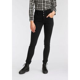 Arizona Slim-fit-Jeans mit extra breitem Bund High Waist, schwarz