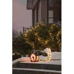 Konstsmide LED-Lichterkette Weihnachtsdeko aussen, 800-flammig, Micro LED Compactlights mit Kabelaufroller, schwarz-rot, 800 Dioden, rot|schwarz