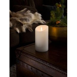 Konstsmide LED-Kerze Weihnachtsdeko (1-tlg), LED Echtwachskerze, weiß, mit 3D Flamme, Ø 10 cm, Höhe: 18 cm, weiß