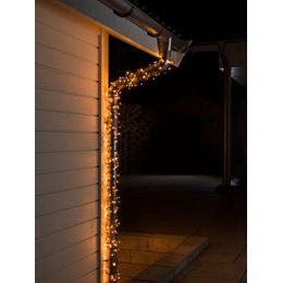 Konstsmide LED-Lichterkette Weihnachtsdeko aussen, 120-flammig, Micro LED Lichterkette, mit Multifunktion, 120 bernsteinfarbene Dioden, schwarz