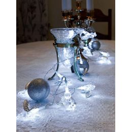 Konstsmide LED-Lichterkette Weihnachtsdeko, 24-flammig, LED Dekolichterkette, silberfarbene Engel, 24 kalt weiße Dioden, silberfarben