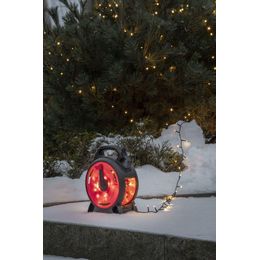 Konstsmide LED-Lichterkette Weihnachtsdeko aussen, 400-flammig, Micro LEDs mit Kabelaufroller, schwarz-rot, 400 warm weiße Dioden, rot|schwarz